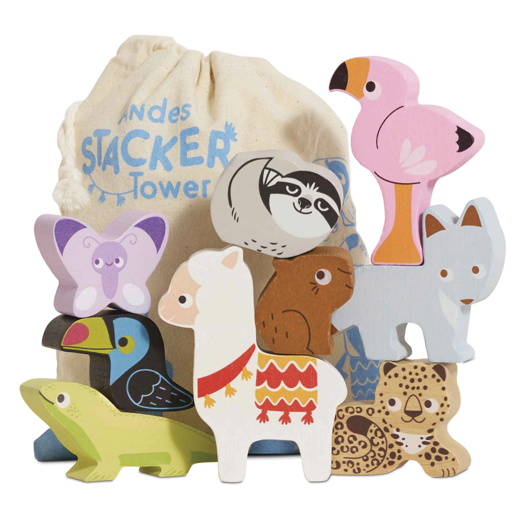 Stacking Wooden Animals & Bag – Peddler Interiors