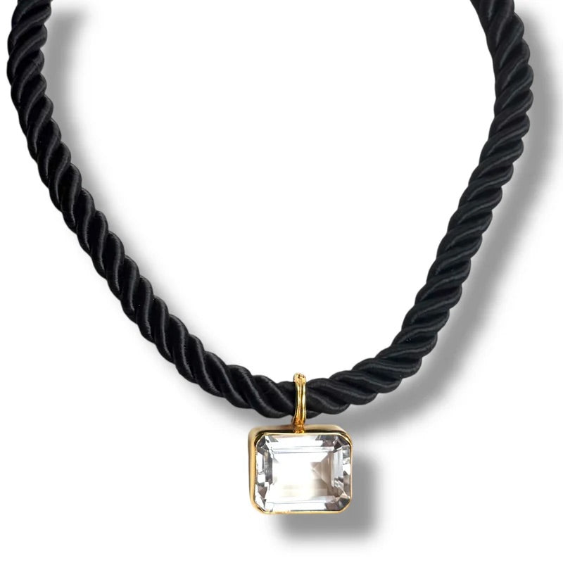 DMD N Emerald Cut Quartz Rope Necklace – Peddler Interiors