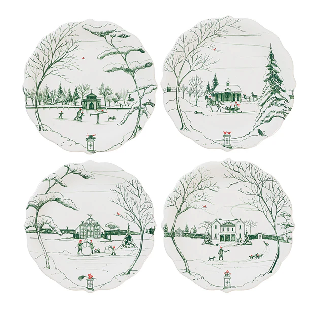 Country Estate - Winter Frolic - Evergreen - Party Plates 8.5" - Set o ...